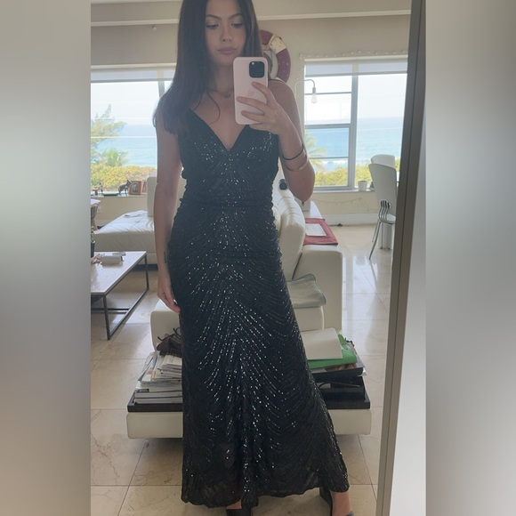 Windsor | Dresses | Windsor Black Sequin Maxi Dress | Poshmark